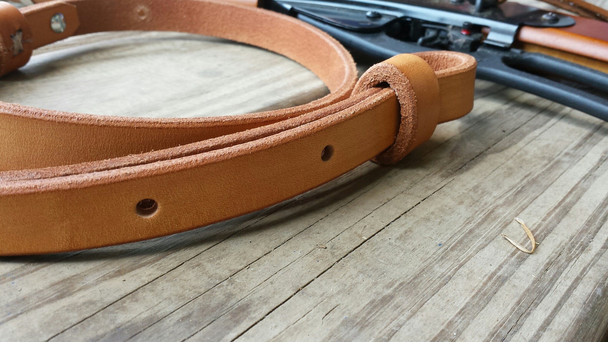 Rifle Sling - Adjustable Western Style with Loops and Stitching ...