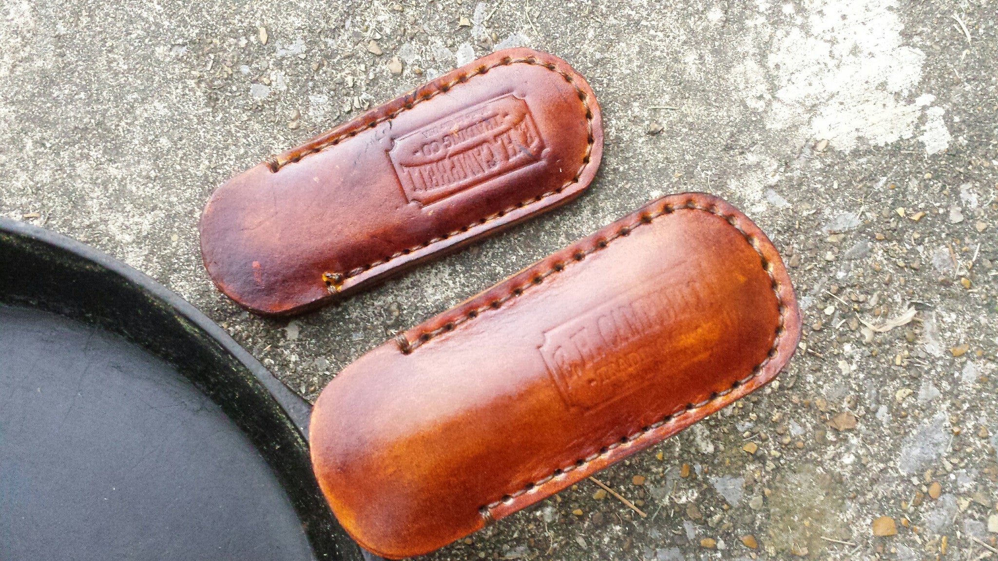 Leather Cast Iron Pot and Skillet Holder Handmade in the USA by E.H. C ...